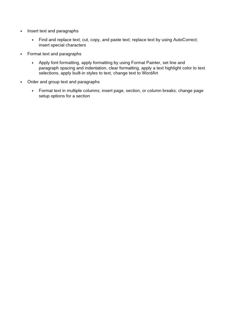 Format Text and Paragraphs and Sections | PDF