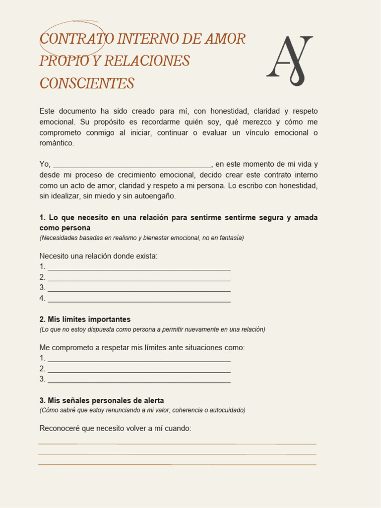 Contrato Interno de Amor Propio - Andrés Vernazza | PDF