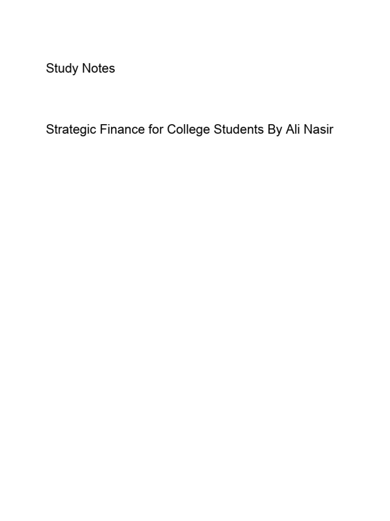 Study Notes For Strategic Finance For College Students | PDF ...