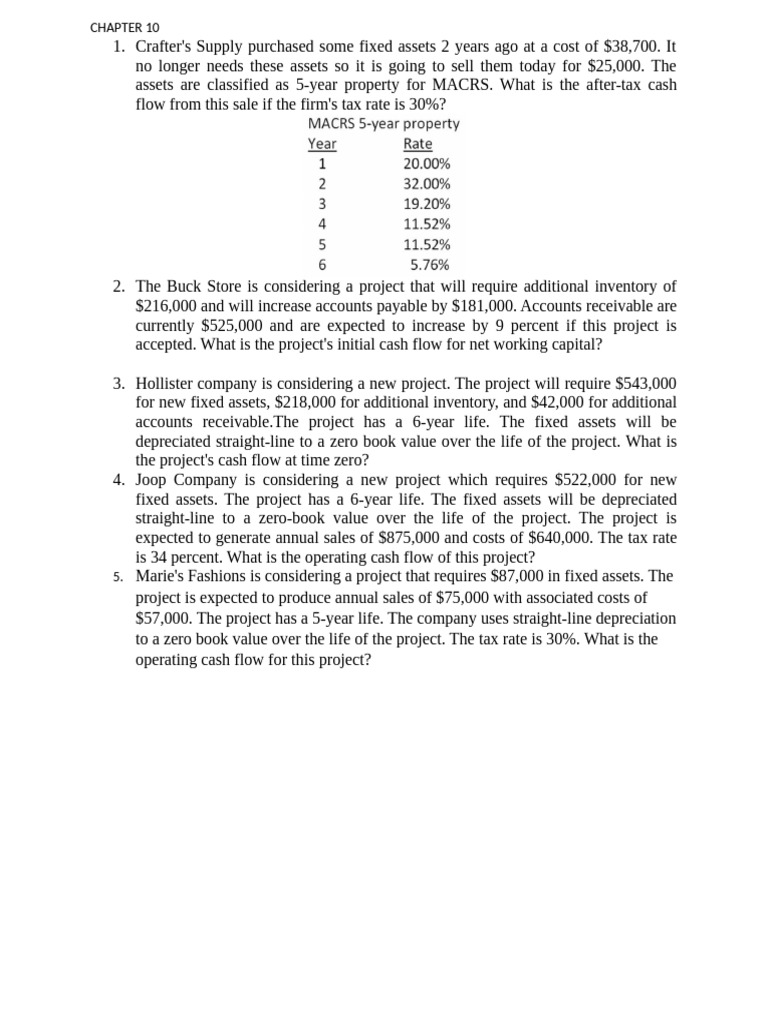 Chap 10 HW Making Capital Investment Decision | PDF