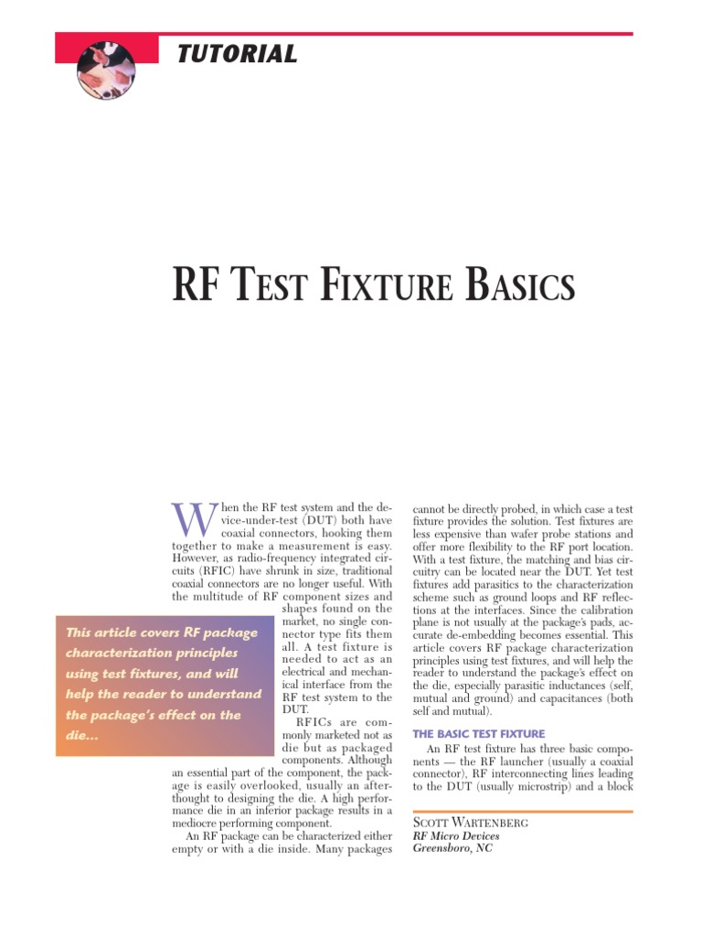 (MWJ0306) RF Test Fixture Basics | PDF | Amplifier | Electronic Filter