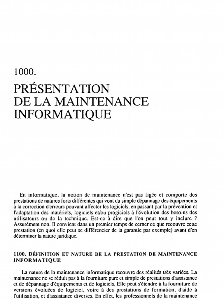 Définition et enjeux de la maintenance informatique | PDF | Entretien ...