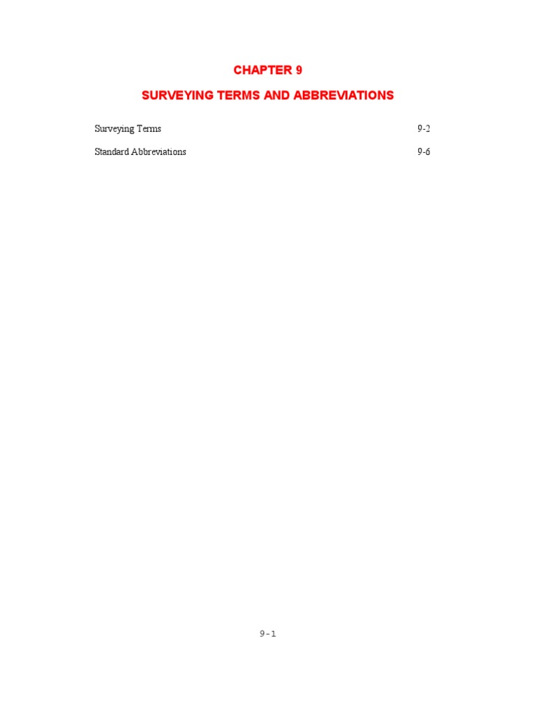 009 - Surveying Terms and Abbreviations | PDF | Surveying | Geomatics