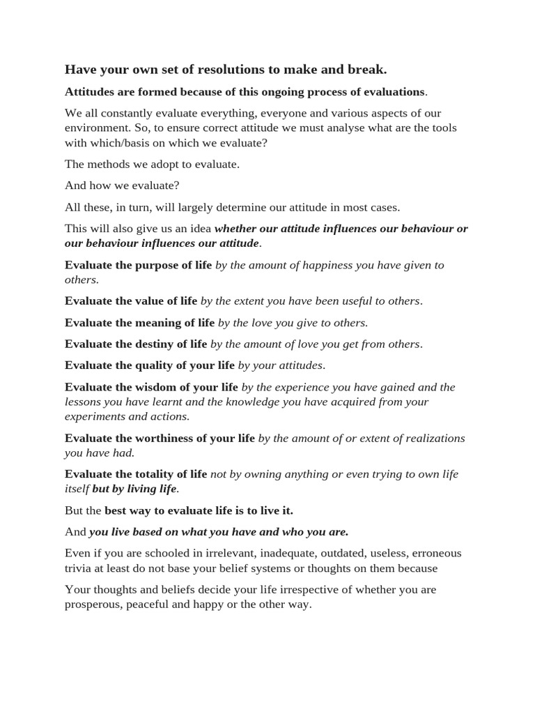 Have Your Own Set of Resolutions To Make and Break | PDF