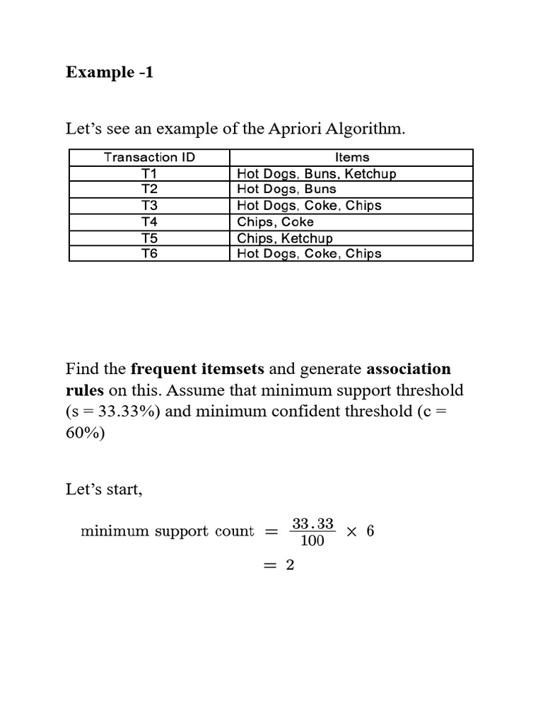 Frequent ItemSet Example | PDF