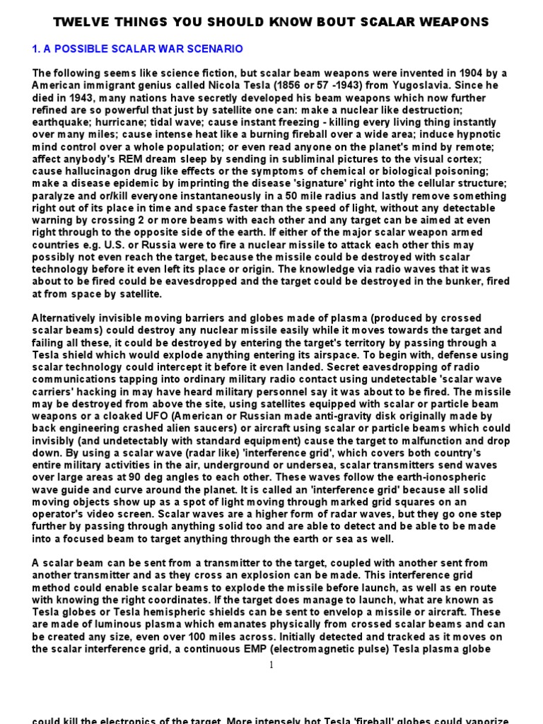 Scalar Weapons | PDF | Electromagnetic Radiation | Brain