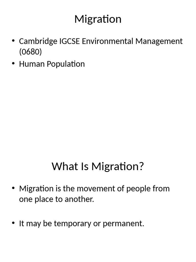 IGCSE 0680 Migration | PDF