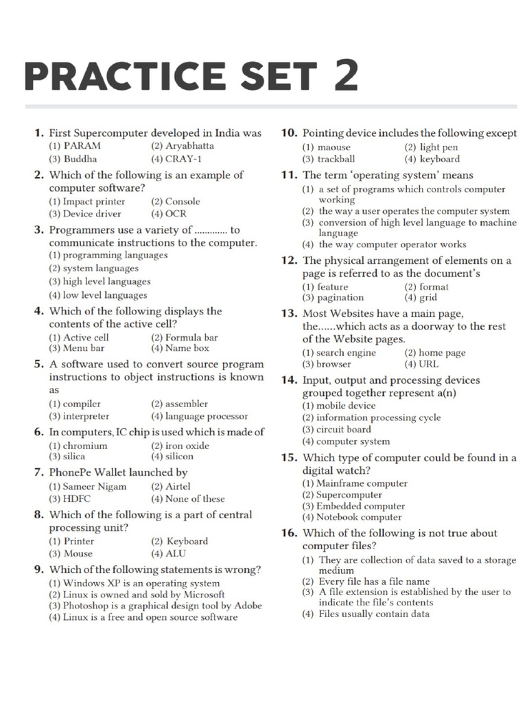Practice Set 2 | PDF