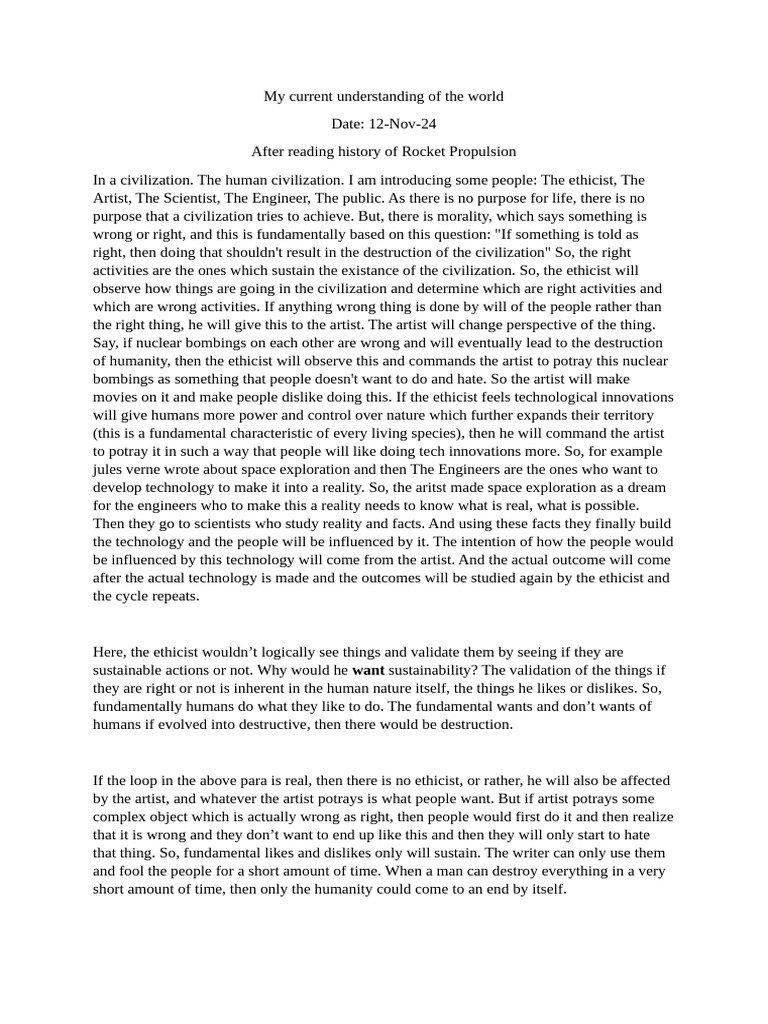My Current Understanding of The World | PDF | Reality