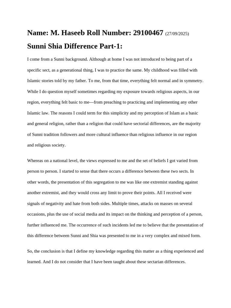 Understanding Sunni-Shia Differences | PDF | Sunni Islam | Ali