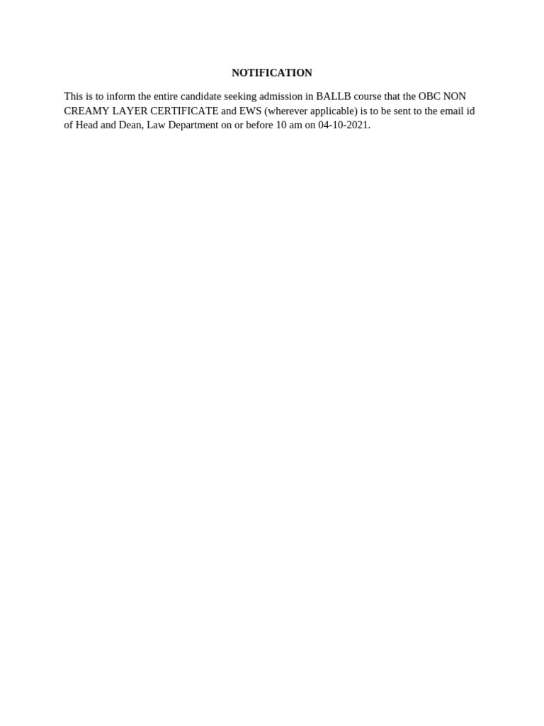 Notification | PDF