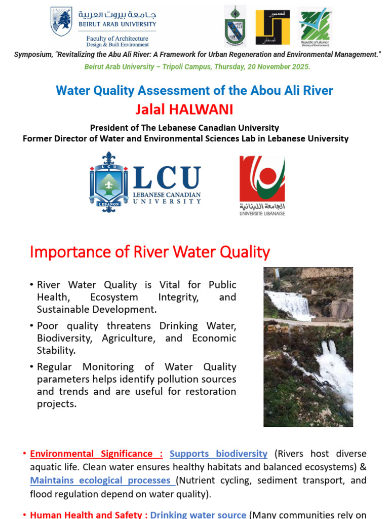 Abou Ali River Water Quality Analysis | PDF | Water Pollution | River