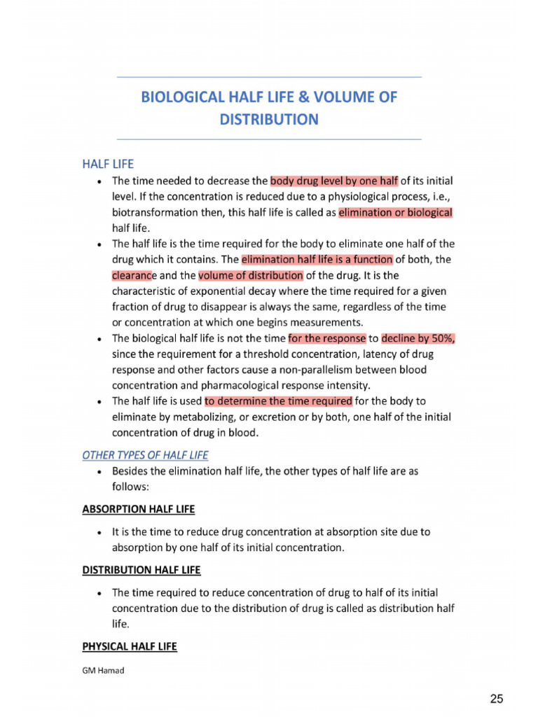Half Life and VD | PDF