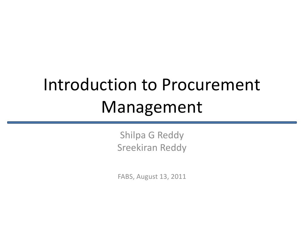 Introduction to Procurement Management | Procurement | Profit (Accounting)