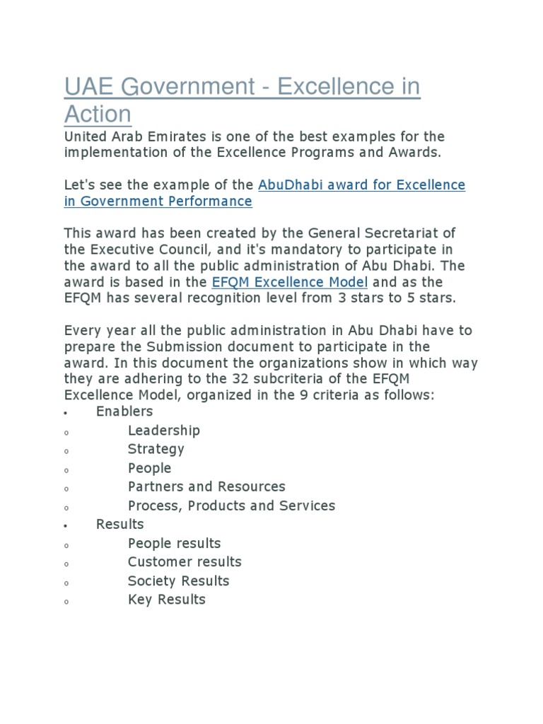 UAE Government-Excellence in Action | PDF | Leadership | Market (Economics)