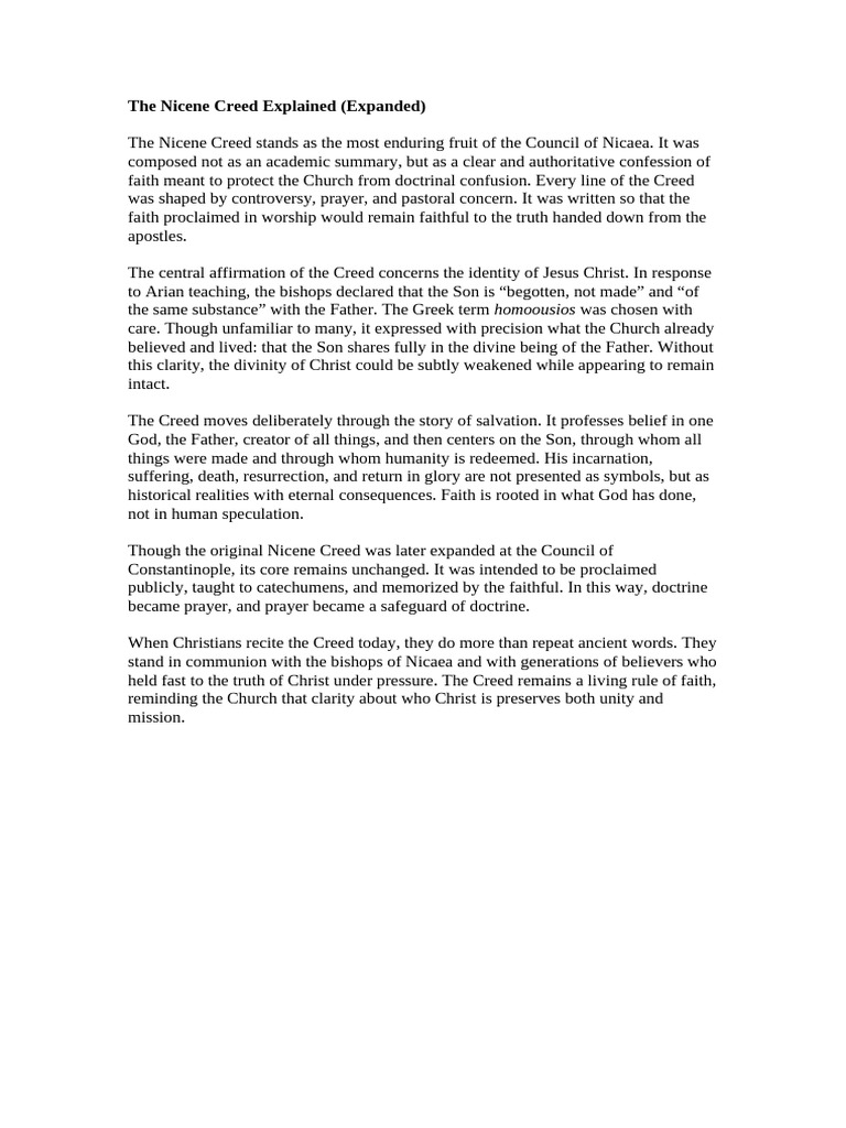 The Nicene Creed Explained | PDF