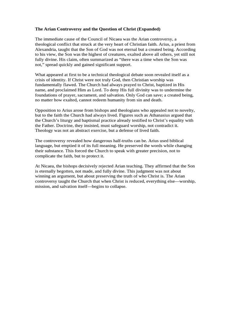 The Arian Controversy and The Question of Christ | PDF