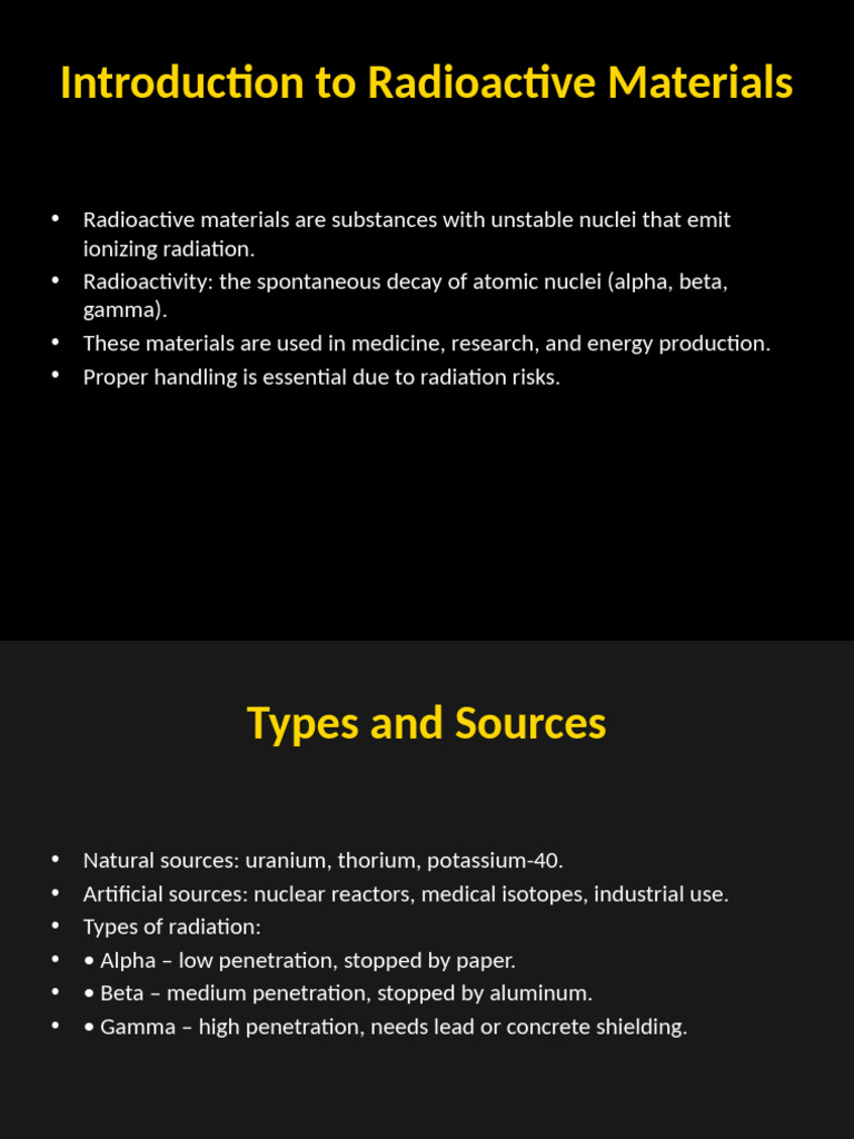 Radioactive Materials Presentation | PDF