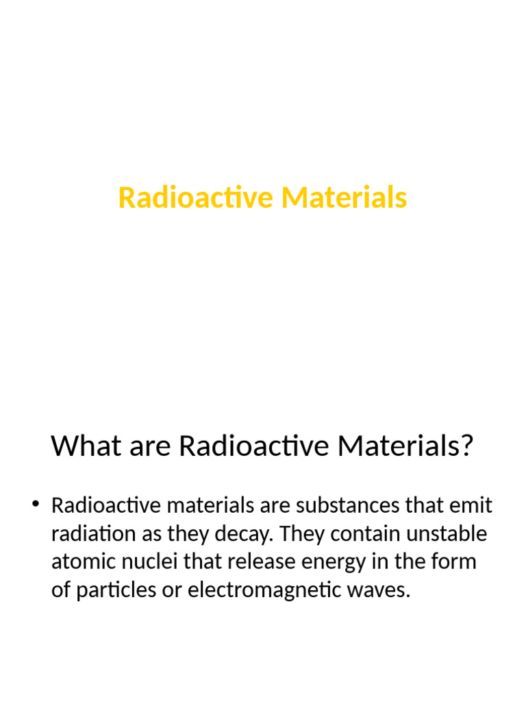 Understanding Radioactive Materials | PDF