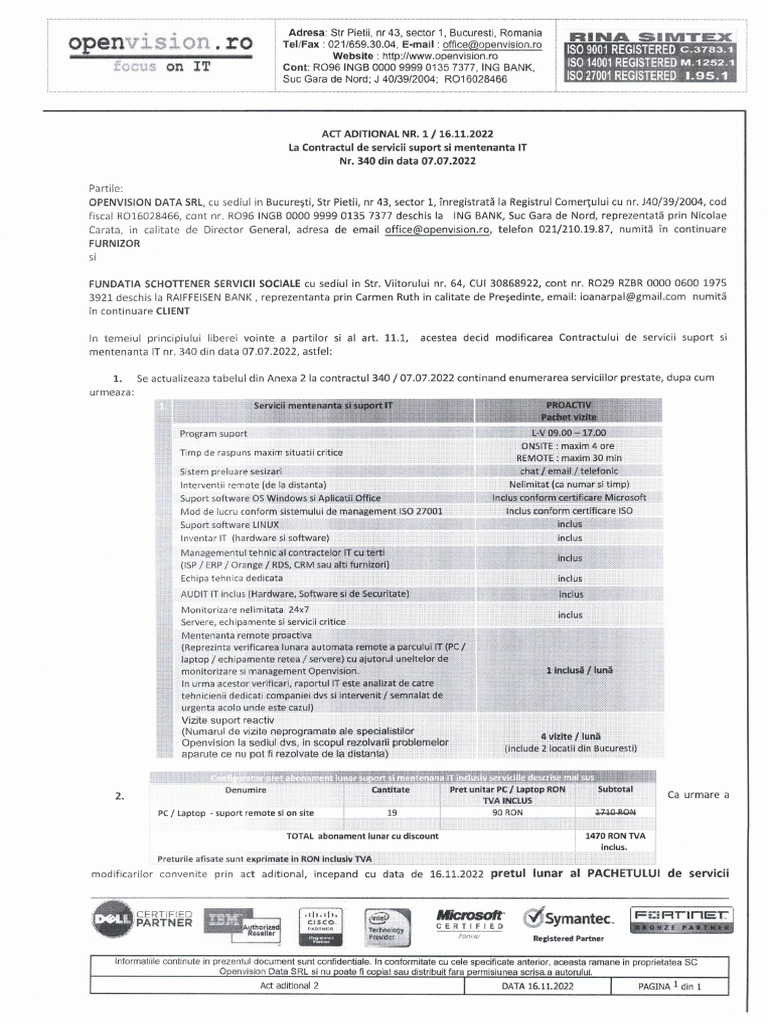 Act Aditional 1 Openvision | PDF