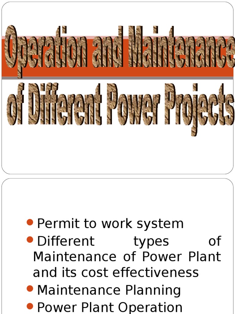 Power Plant Maintenance Overview | PDF | Boiler | Hertz