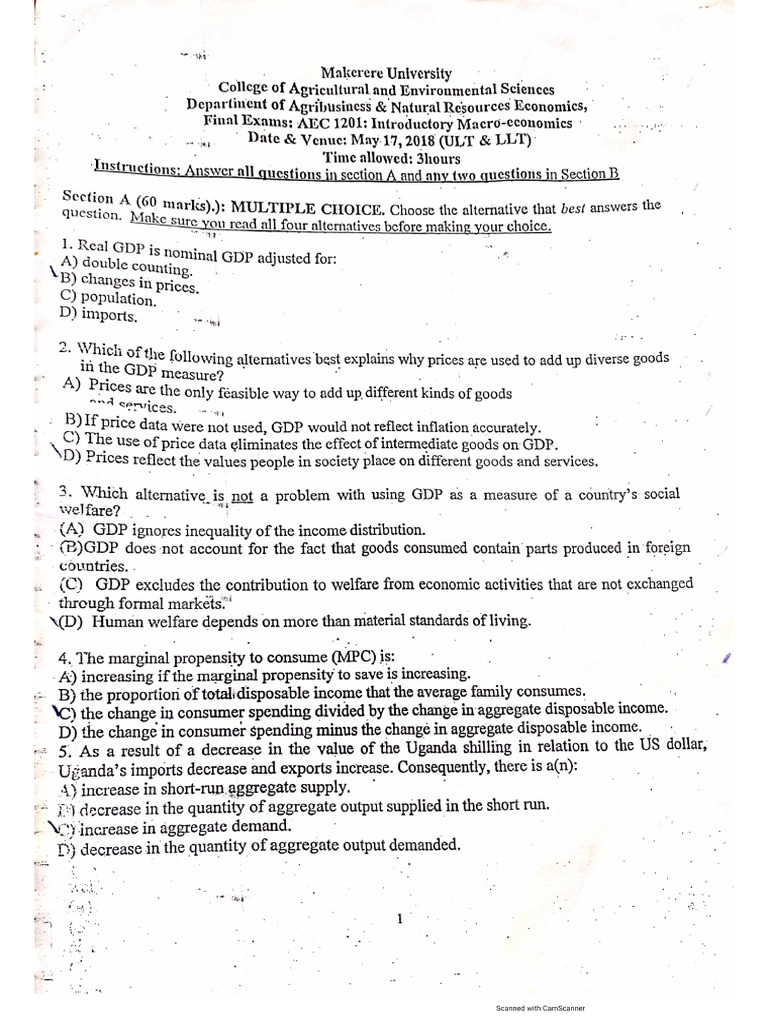 MACRO ECONOMICS Questions | PDF