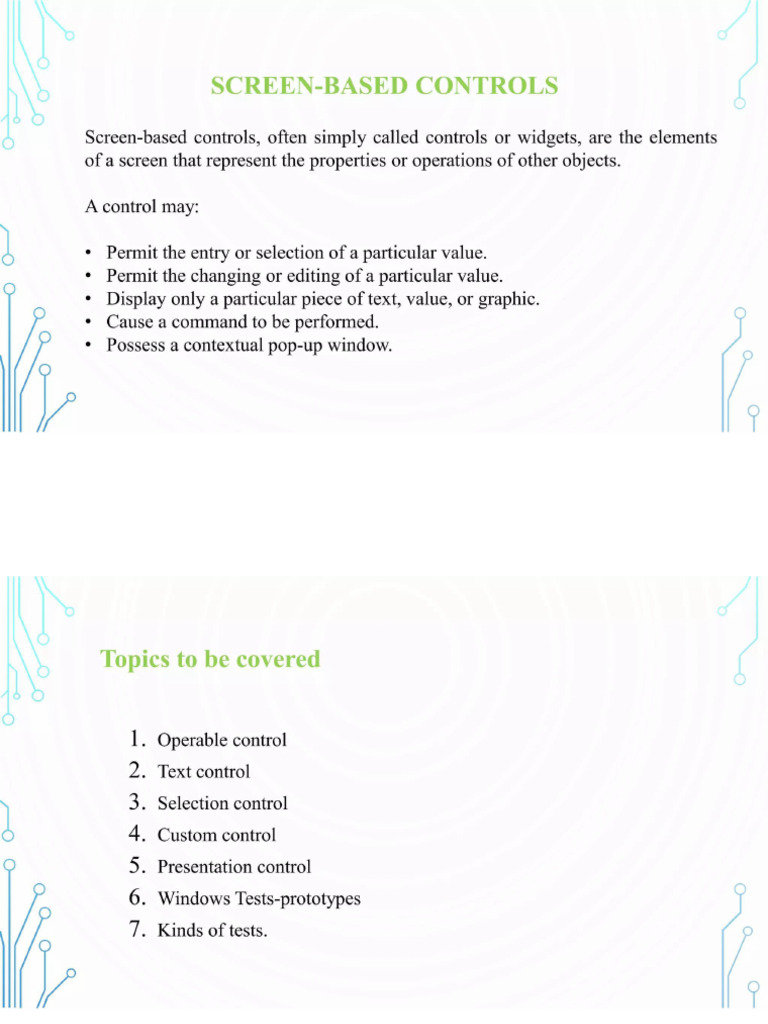 Unit 3 Screen Based Controls | PDF