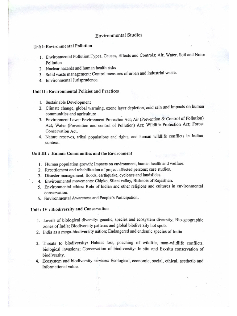 Environmental Law Syllabus | PDF