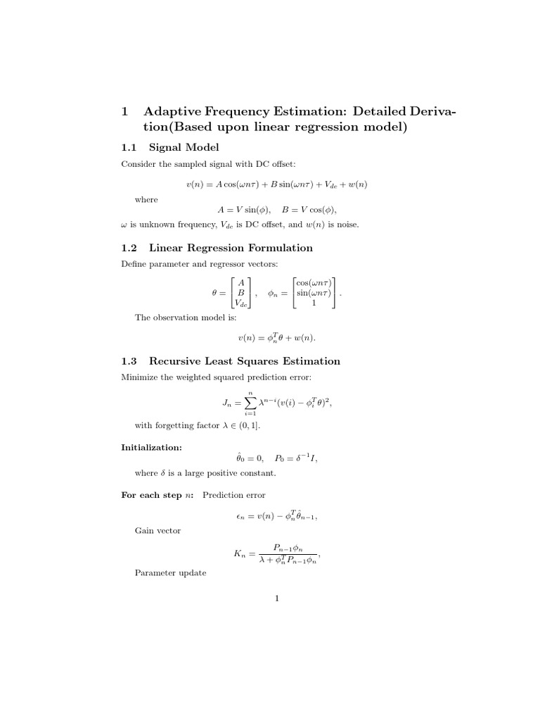 Derivation Estimation of Frequency | PDF | Linear Regression ...