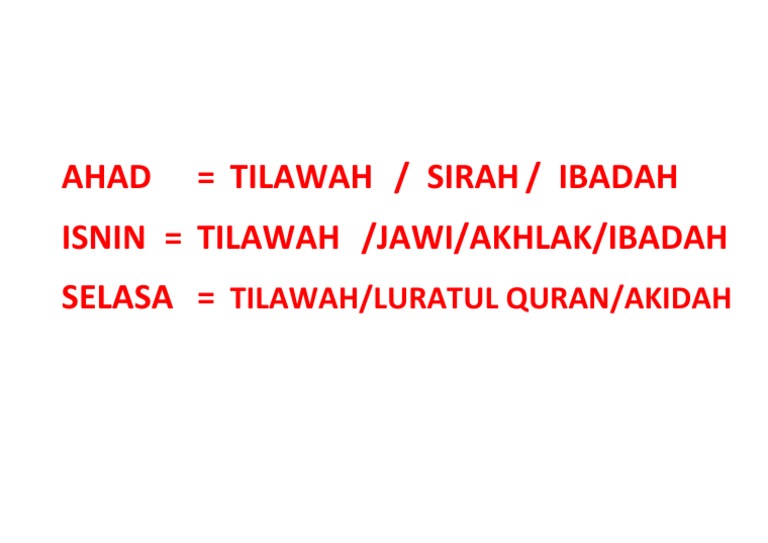 Weekly Islamic Study Schedule | PDF