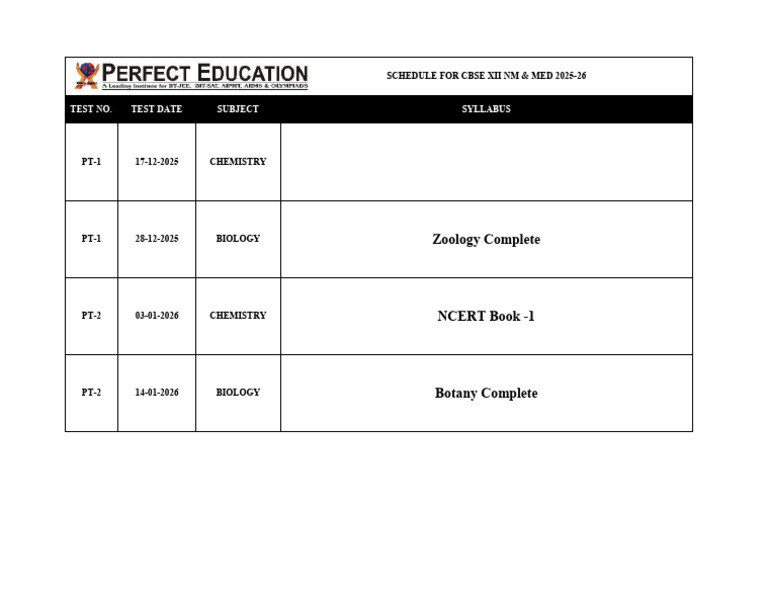 Preboard Schedule CBSE XII NM & Med 2025-26 | PDF