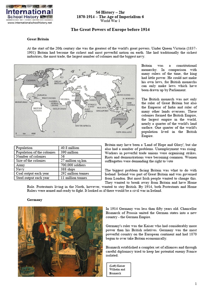 1.6 Great Powers of Europe | PDF | German Empire | Otto Von Bismarck