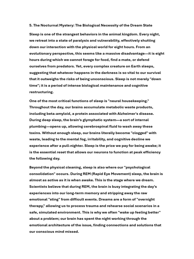 The Nocturnal Mystery | PDF | Sleep | Rapid Eye Movement Sleep