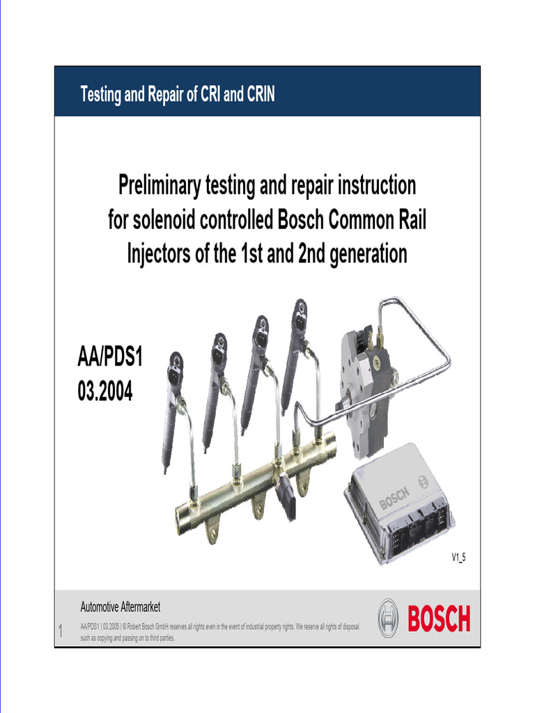 Bosch Testing Repair Crdi Injectors | PDF | Internal Combustion Engine ...