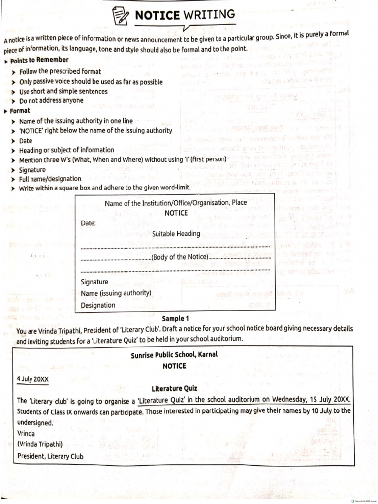 Writing Section Format | PDF
