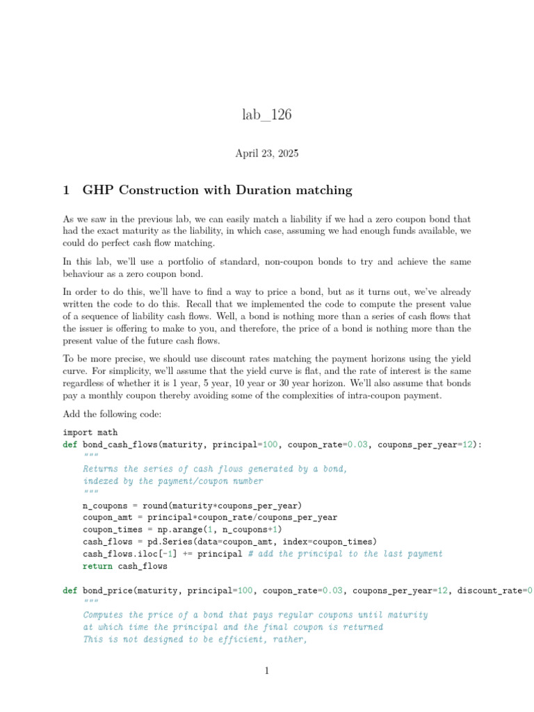 Lab 126 | PDF | Bonds (Finance) | Investing