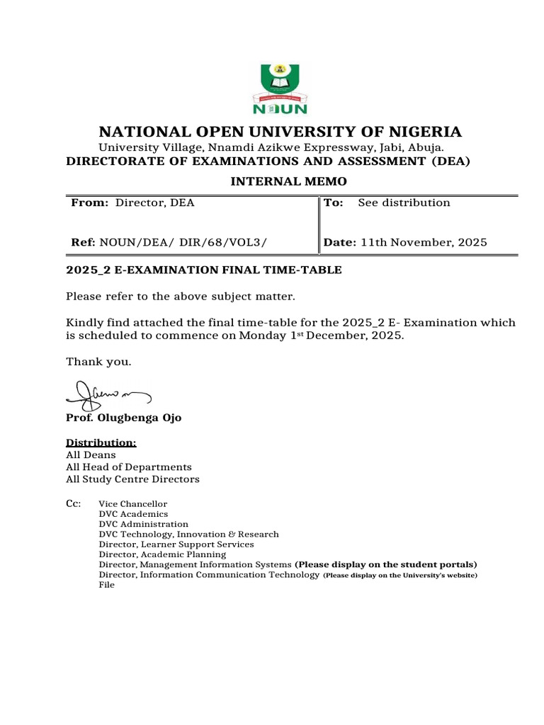 2025 - 2 E-Exam Final Time Table | PDF