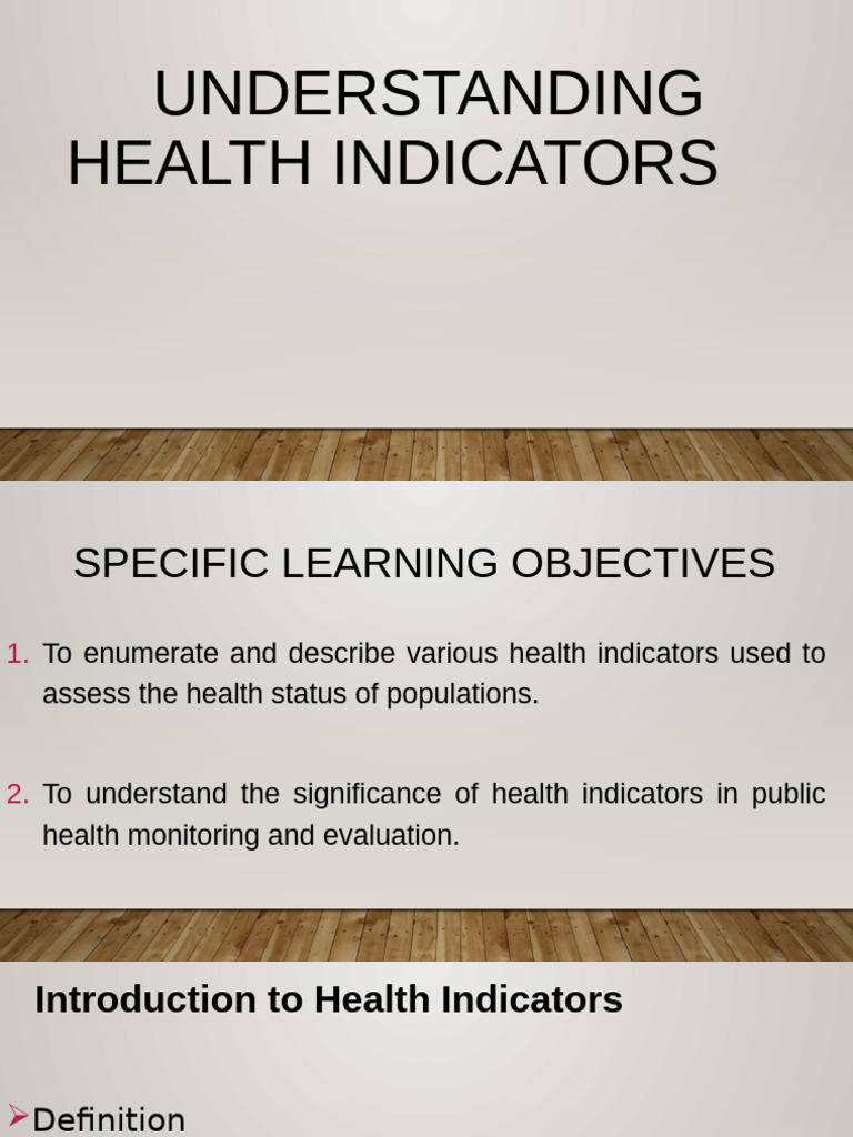 Health Indicators: Types and Importance | PDF