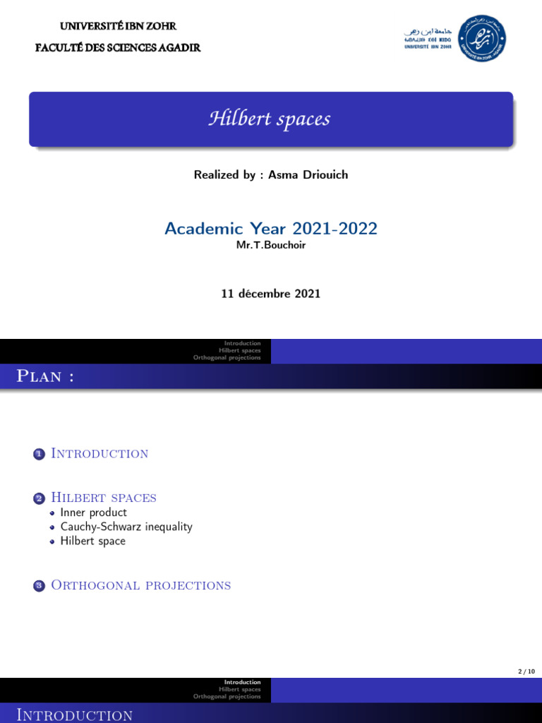 Hilbert Space As Mae | PDF | Hilbert Space | Norm (Mathematics)