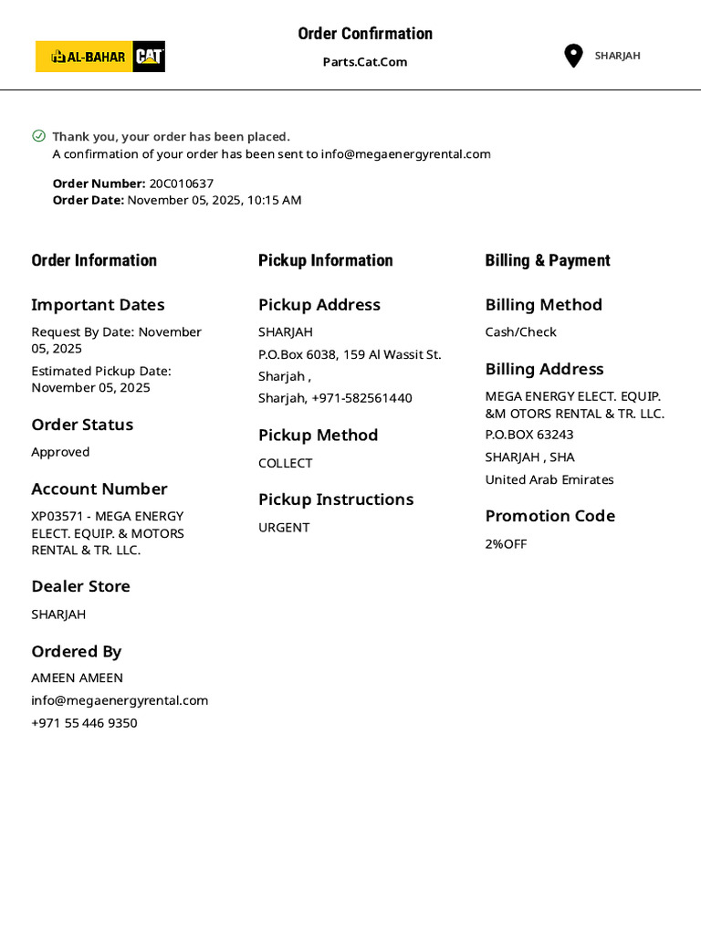 Mohamed 42 Abdulrahman Al-Bahar - Order Confirmation | PDF