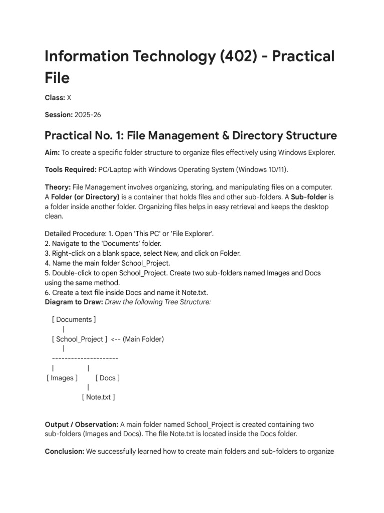 Practicalfile Class 10th | PDF | Databases | Computer File