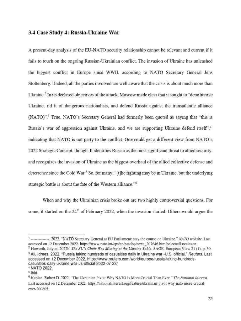 Case Study 4 Russia Ukraine War | PDF | Nato | World Politics