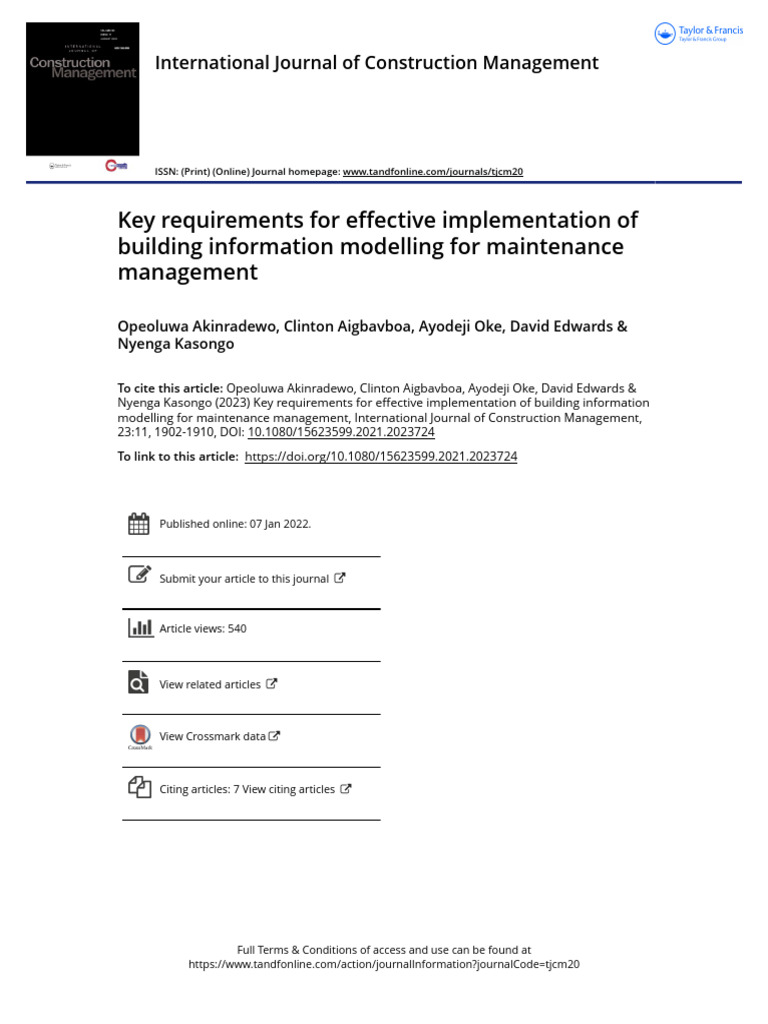 Key Requirements for BIM in Maintenance | PDF | Building Information ...