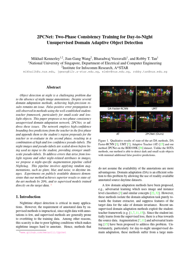2PCNet Two Phase Consistency Training For Day To Night Unsupervised ...