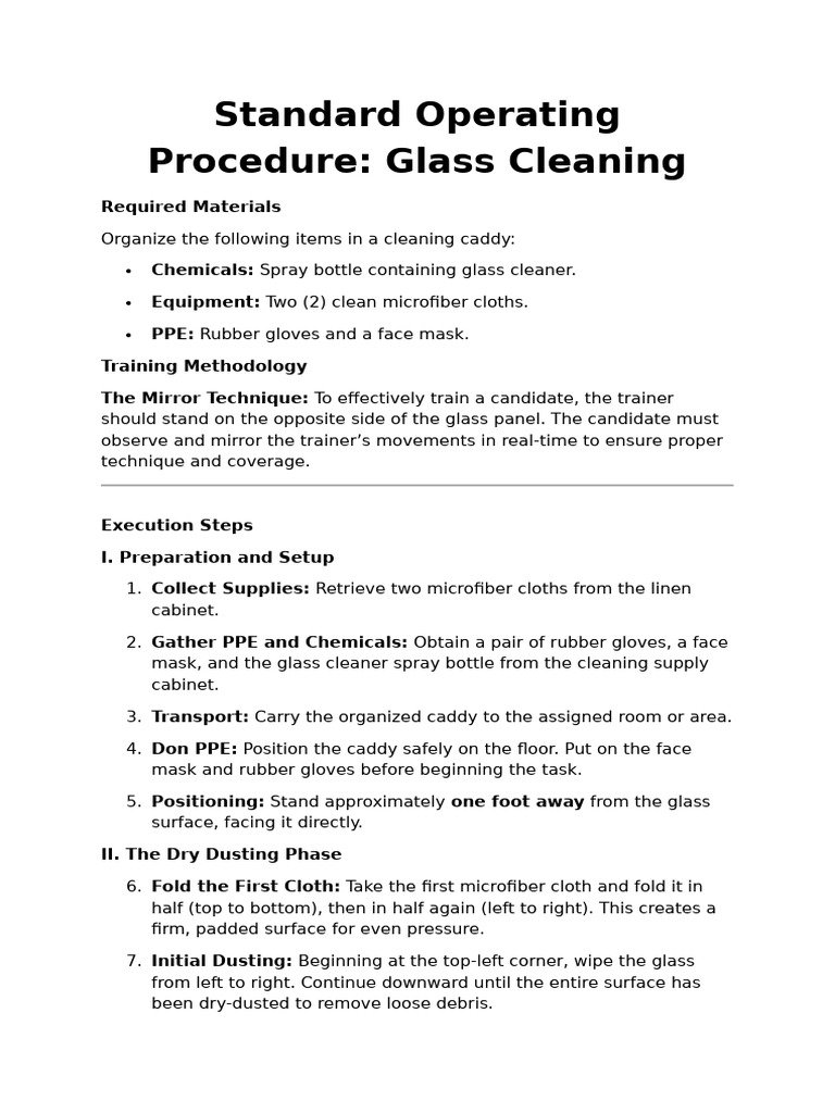 Hospitality Training-Glass Cleaning | PDF