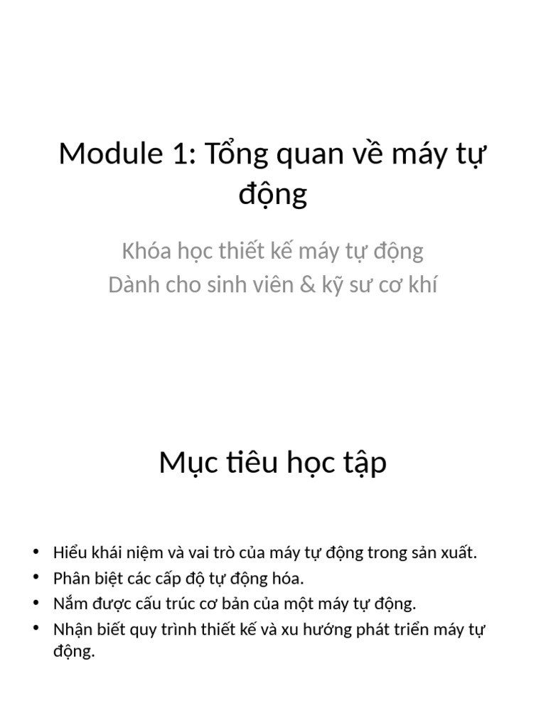 Module 1 Tong Quan May Tu Dong | PDF
