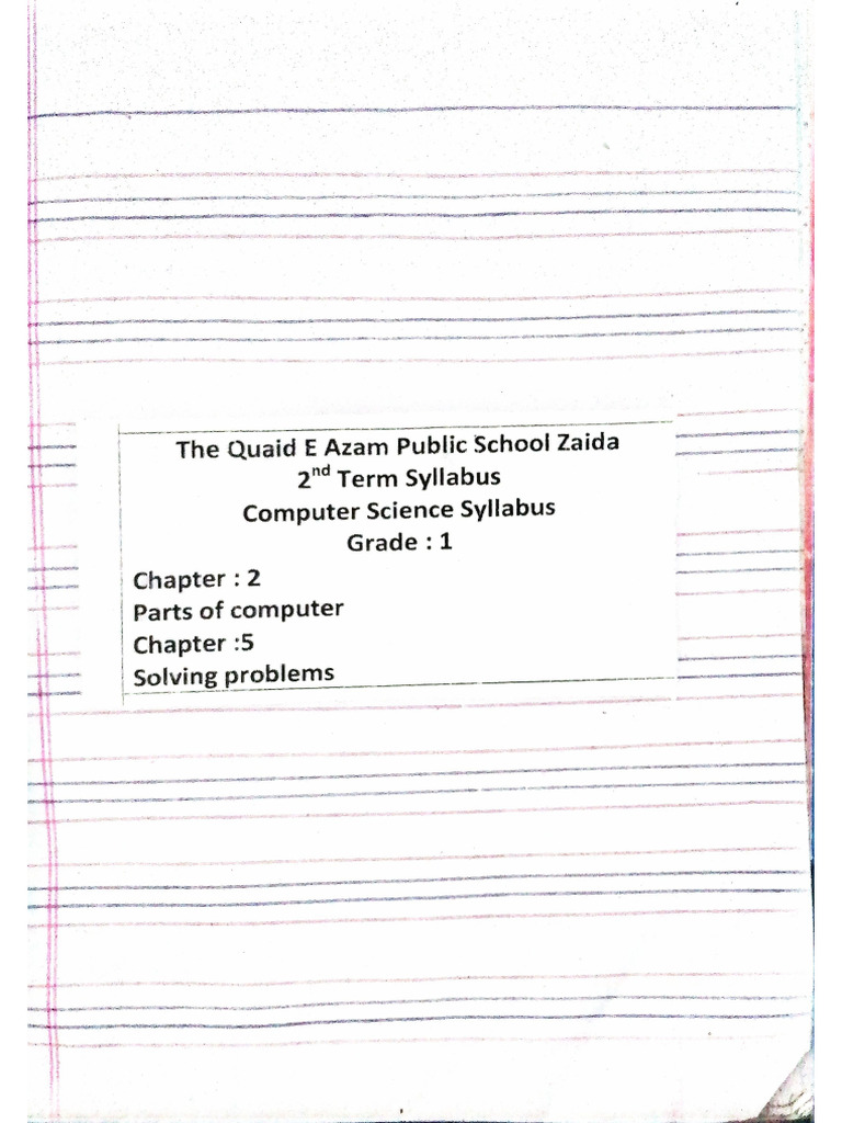 Grade 1 Computer Book, Notebook Work | PDF
