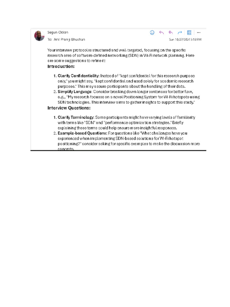 Expert Panel Feedback - Response | PDF