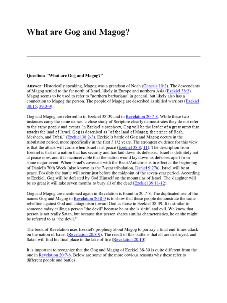Understanding Gog and Magog in Scripture | PDF | Book Of Revelation ...