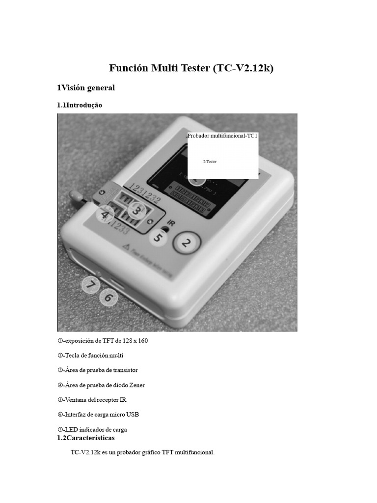 Probador Multi Tester TC-V2.12k: Funciones y Uso | PDF | Transistor ...